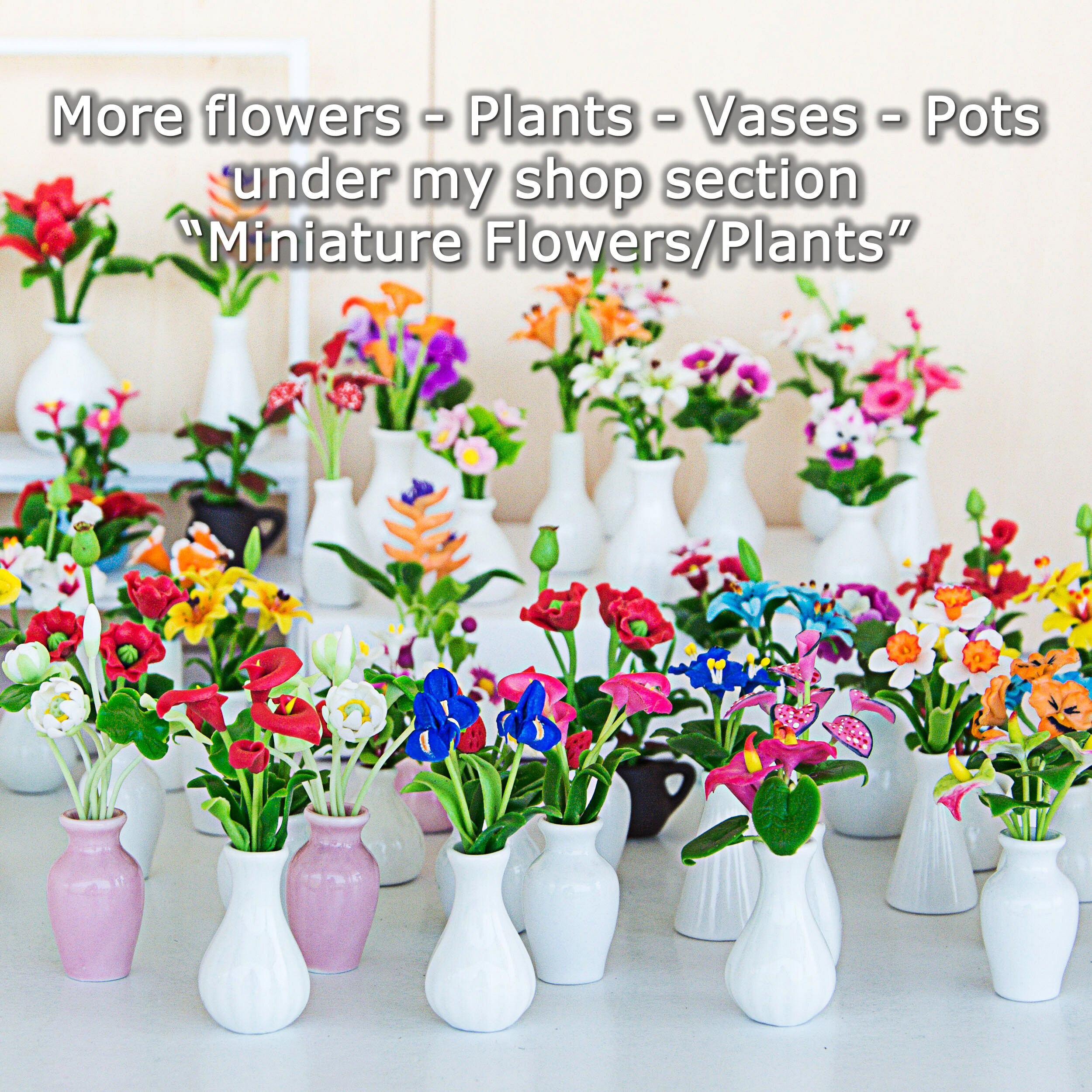 Miniature Lotus Flower Dollhouse Accessories - Etsy