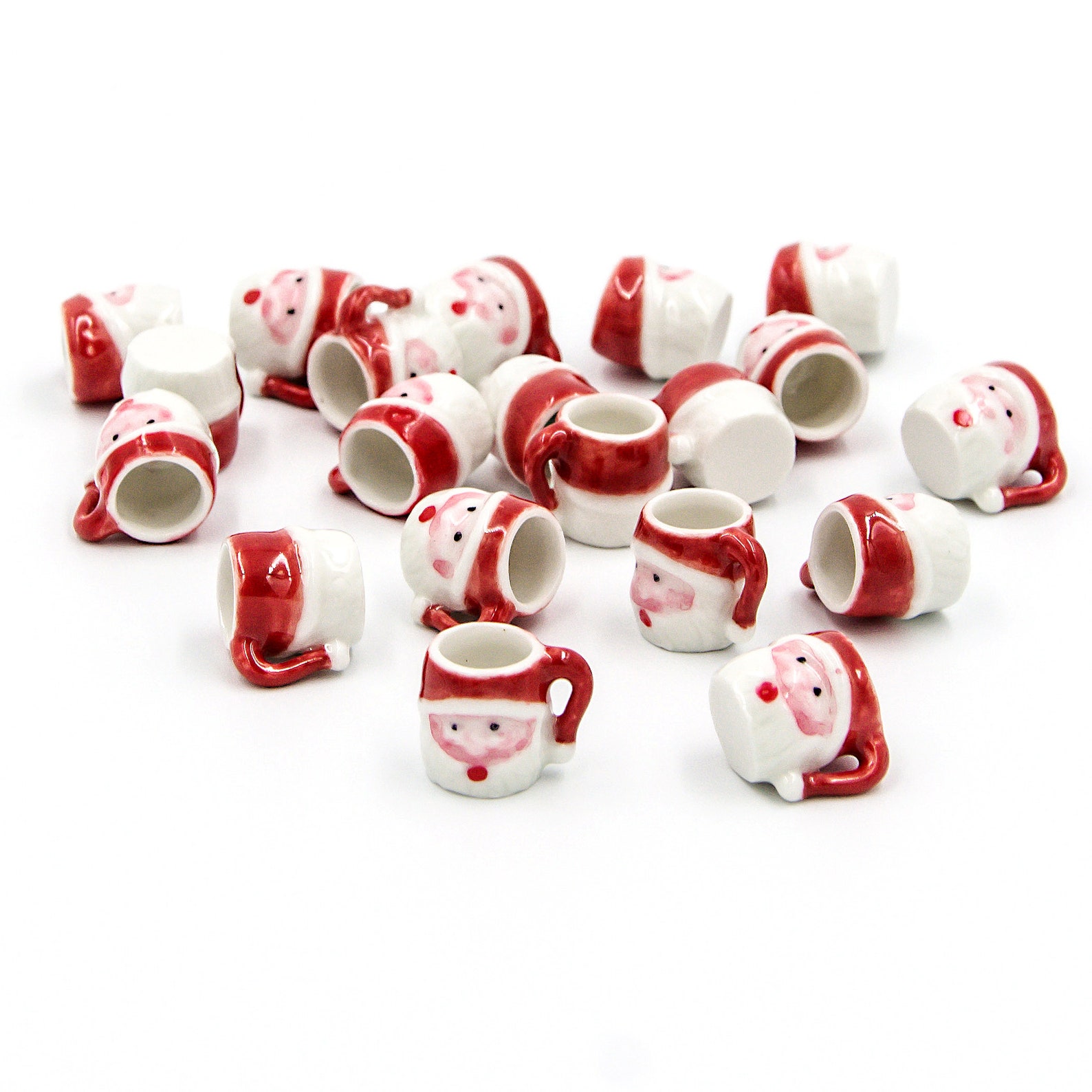 10 Miniature Santa Mugs Christmas Decor Props Replica - Etsy