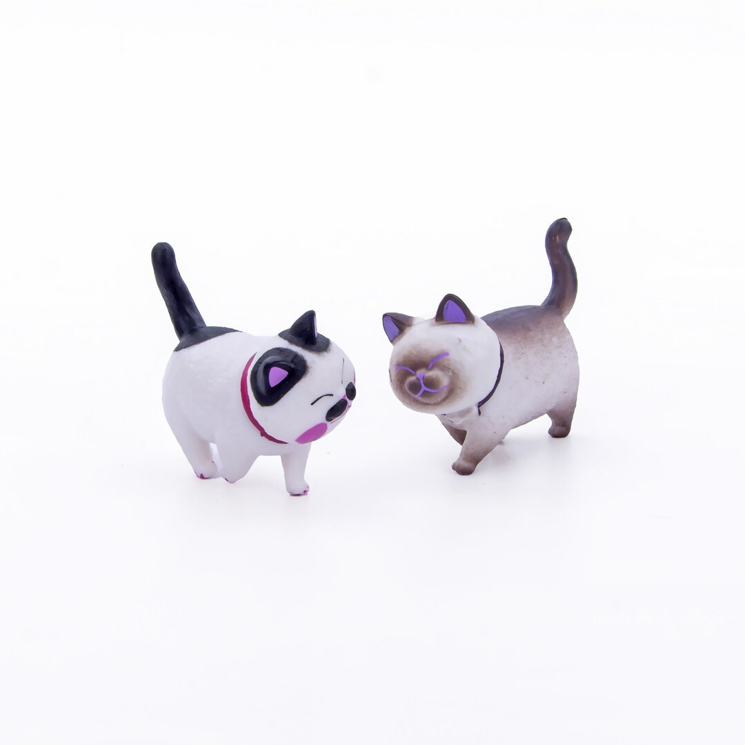 2 Miniature Japanese Cartoon Cats Props Replica - Etsy