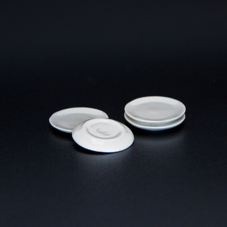 4 Miniature Plate Tiny Pottery Ceramic Miniatures - Etsy
