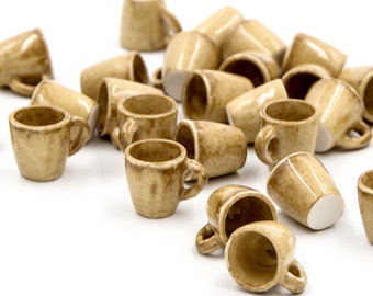 4 Miniature Coffee Cup Tiny Pottery Ceramic Miniatures | Etsy