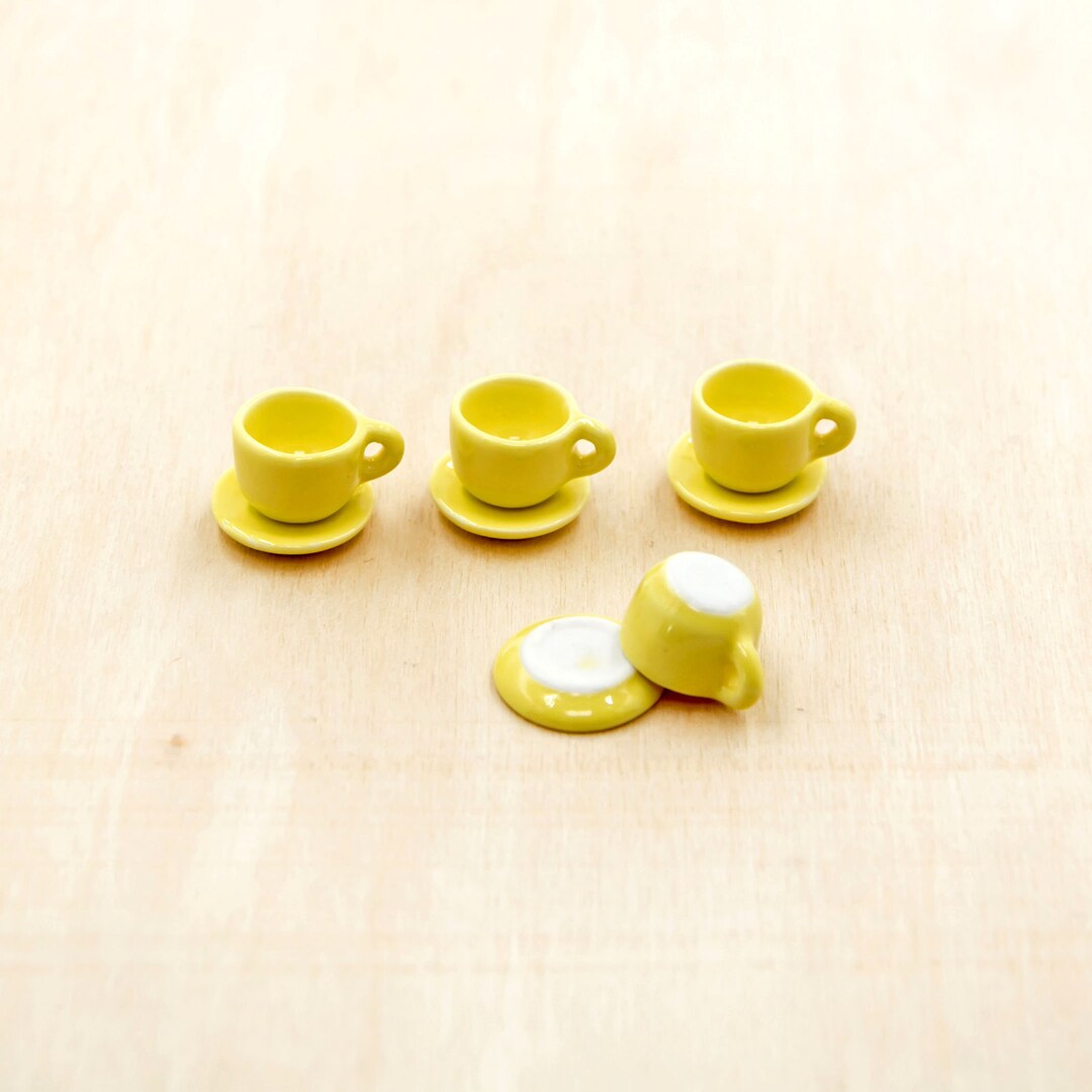 4 Miniature Coffee Cup Tiny Pottery Ceramic Miniatures - Etsy