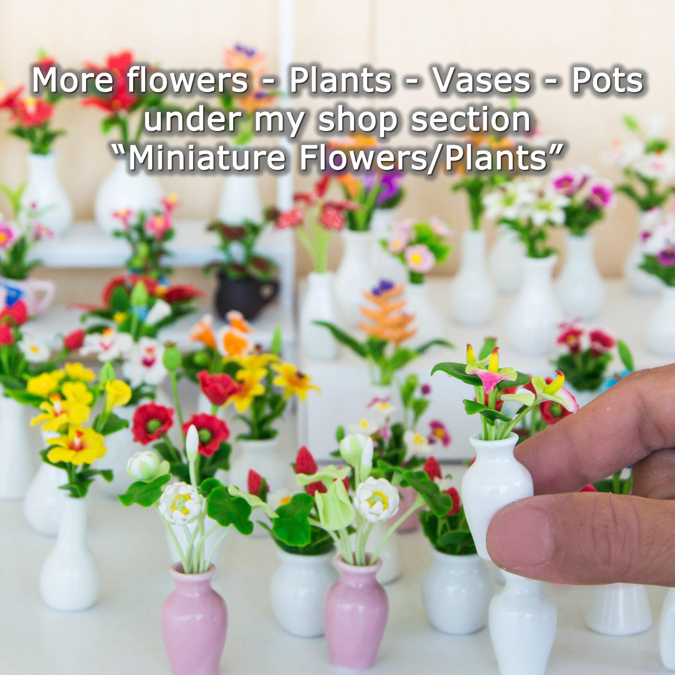 Miniature Lotus Flower Dollhouse Accessories - Etsy