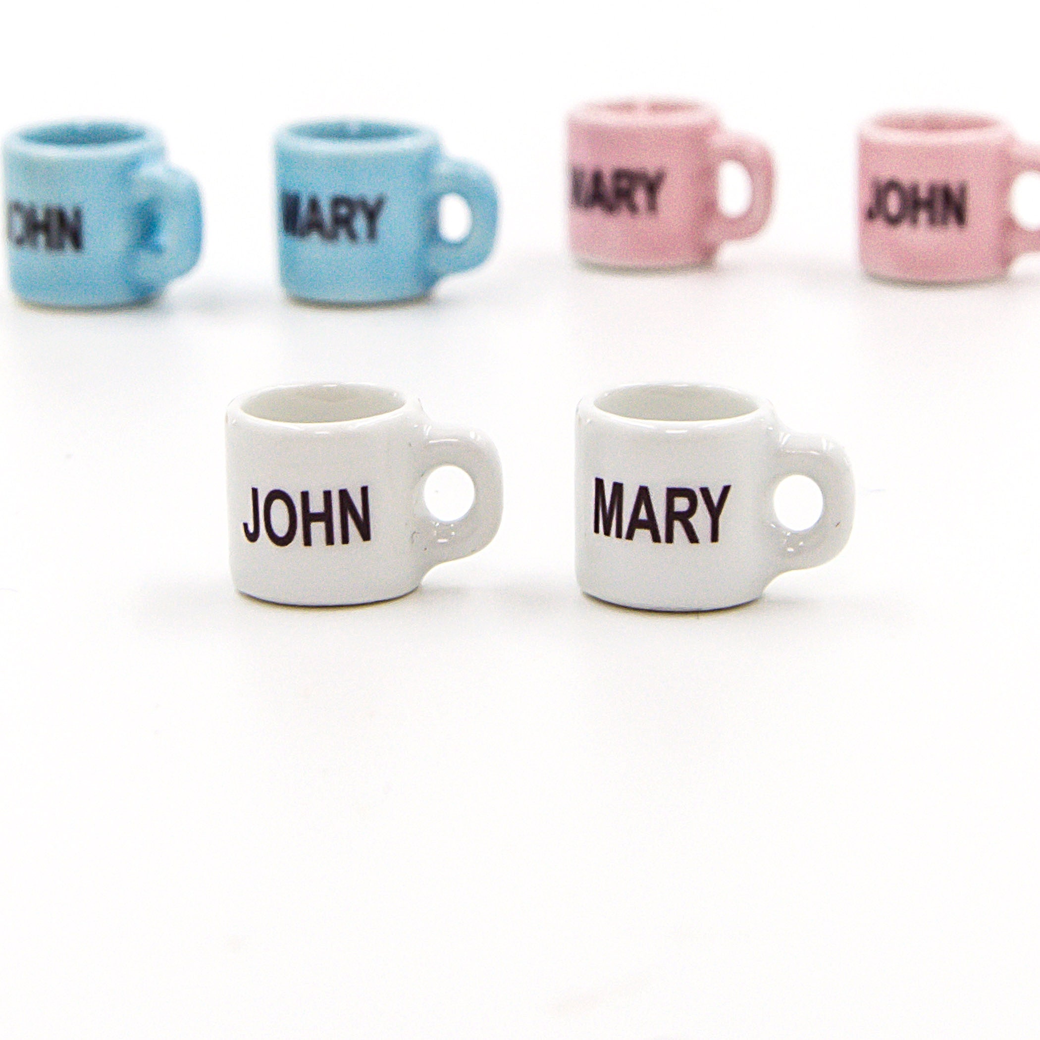 2 Miniature Personalized Name Mug Tiny Pottery Ceramic Etsy