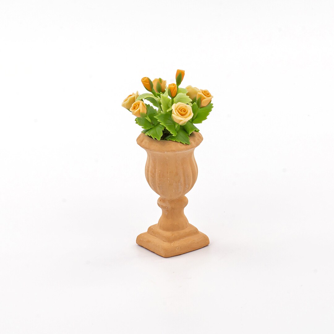 Miniature Roses in Terra Cotta Pottery Vase - Etsy