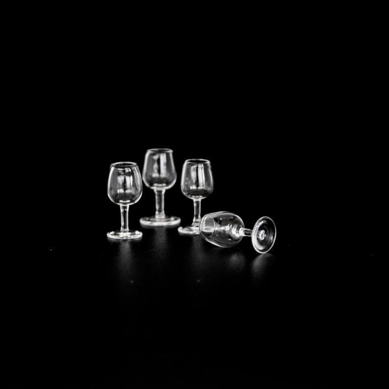 4 Miniature Wine Glasses Handmade Glassware Etsy