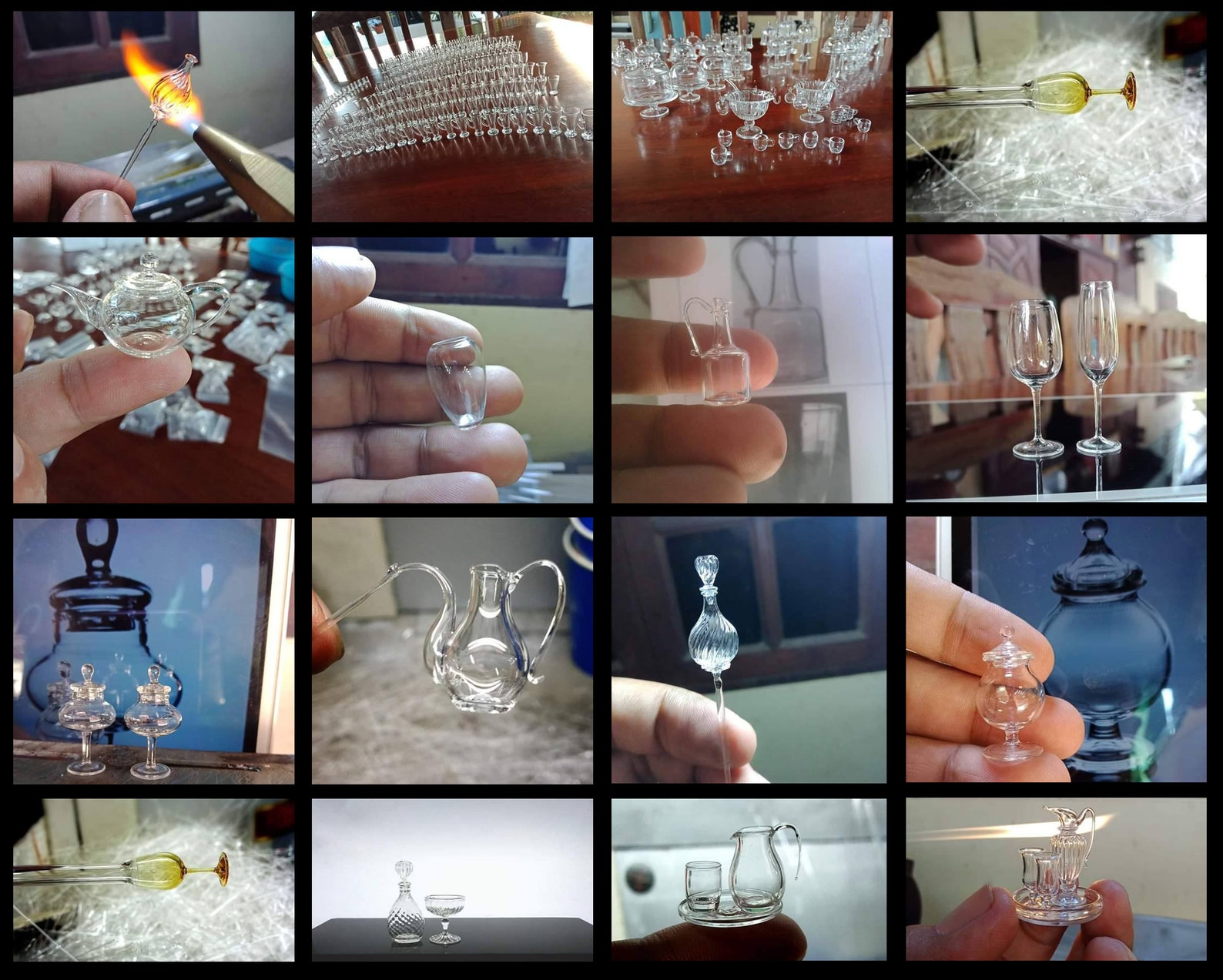 Miniature Glass Set Hand Blown Glass Props Replica - Etsy