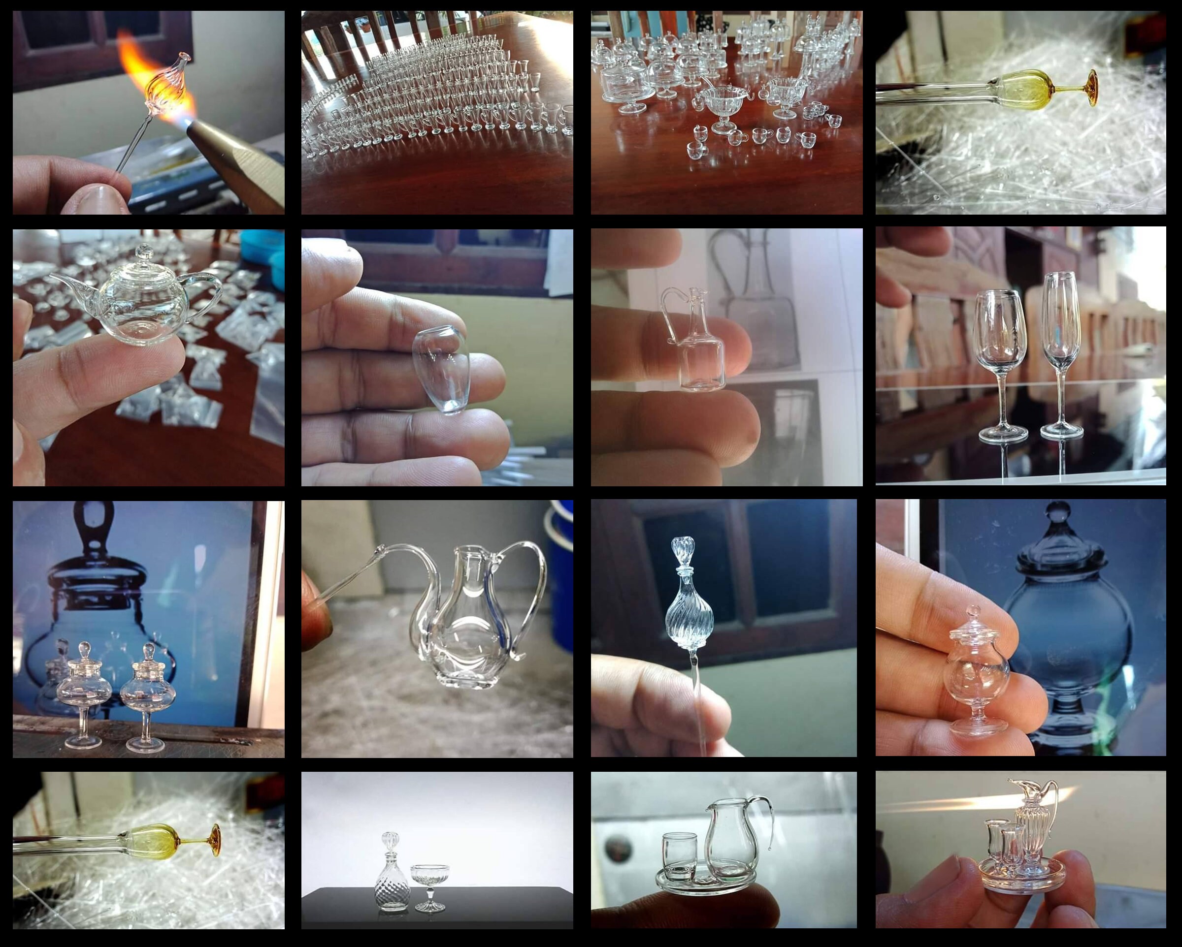 Miniature Glass Set Hand Blown Glass Tabletop Miniatures - Etsy Canada