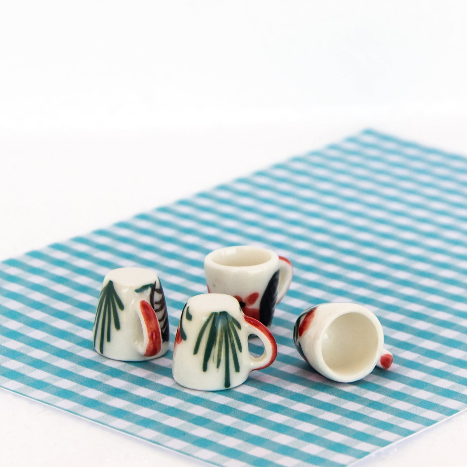 4 Miniature Mug Tiny Pottery Ceramic Miniatures | Etsy