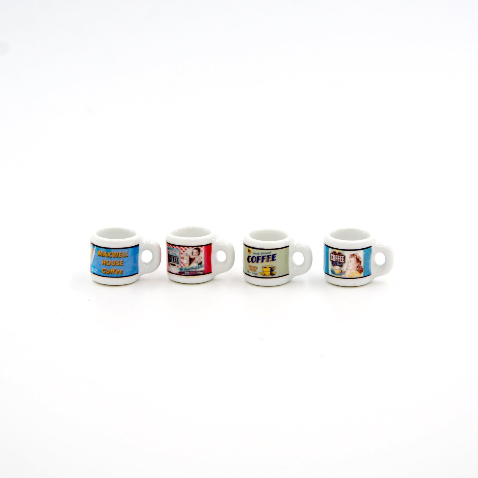 4 Miniature Mugs Dollhouse Kitchen - Etsy
