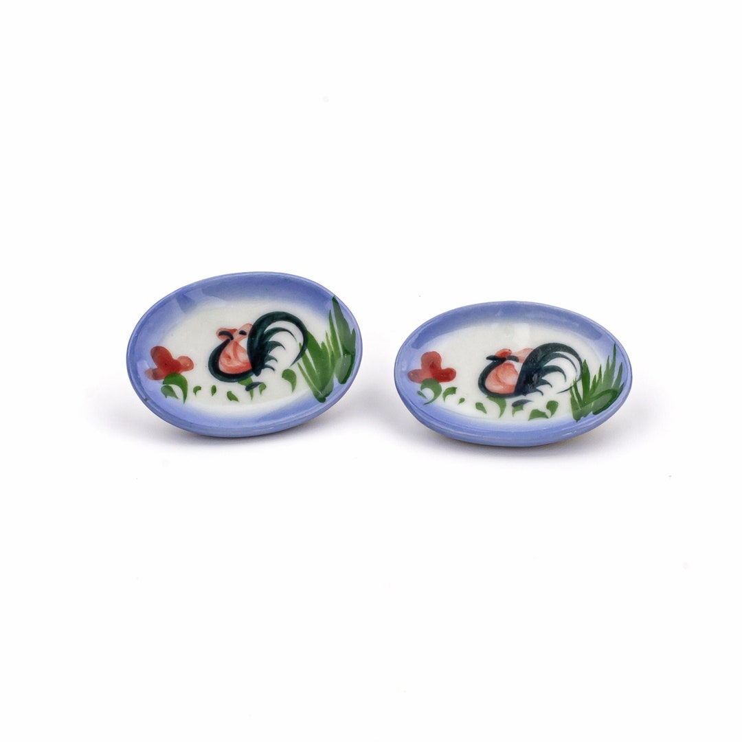 2 Miniature Plates Props Replica - Etsy