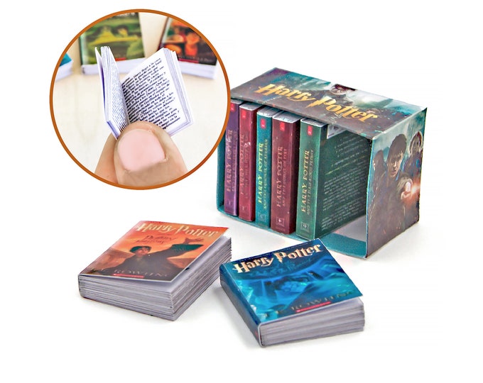 7 Miniature Book Set in Collection Box Props Replica - Etsy