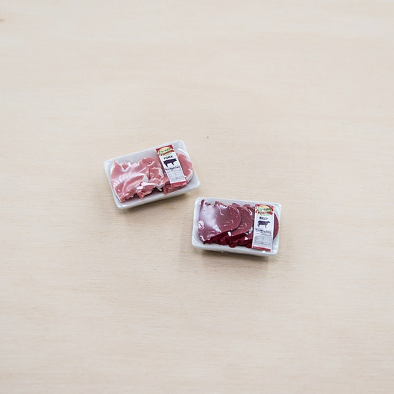 2 Miniature Meat Dollhouse Miniature Food - Etsy