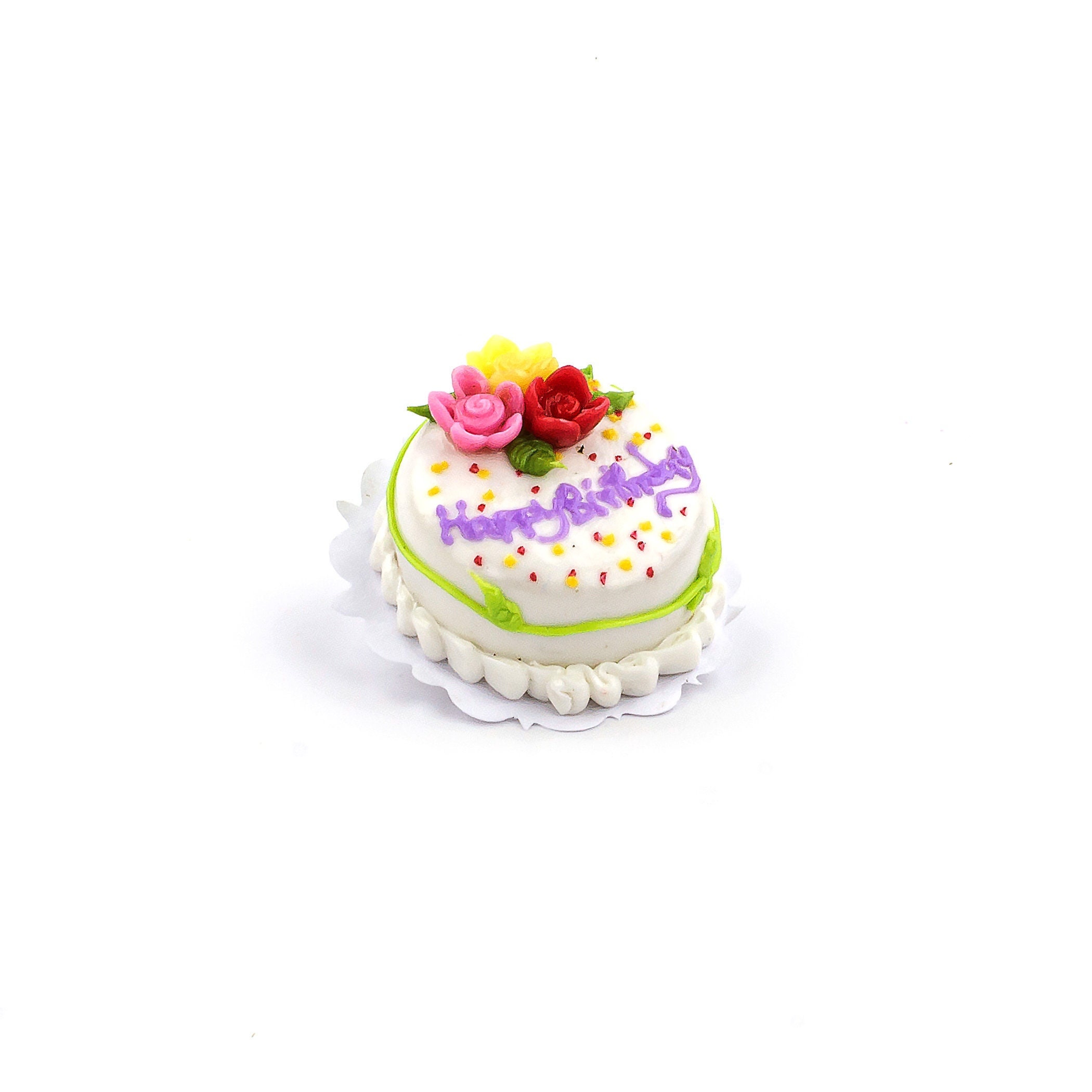 Miniature Birthday Cake Dollhouse Food - Etsy