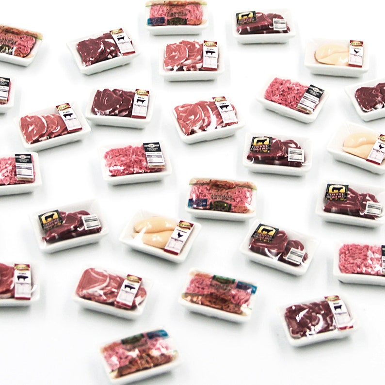 Miniature Meat Dollhouse Groceries Dollhouse Food - Etsy