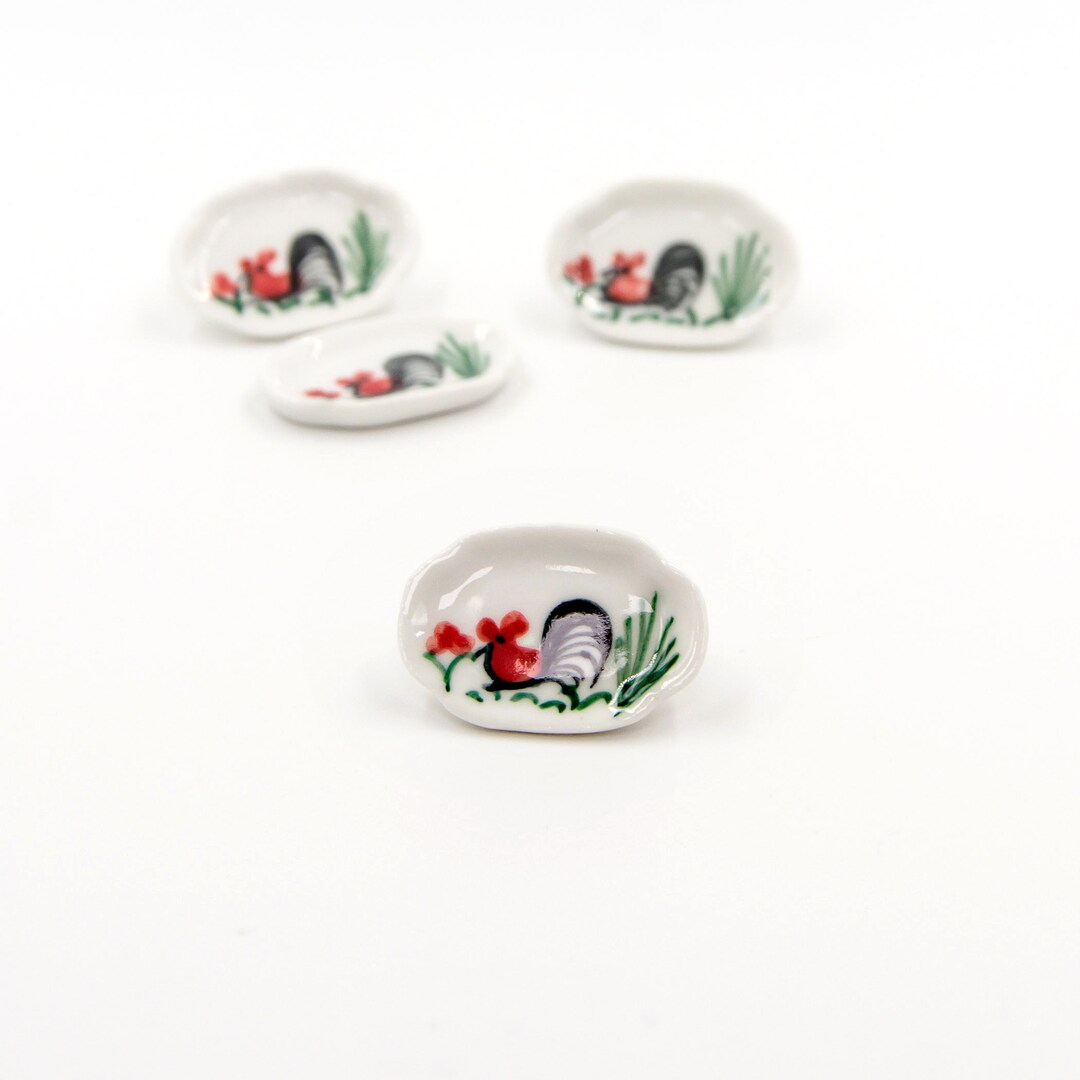 4 Miniature Plates Props Replica - Etsy