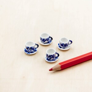 4 Miniature Coffee Cup Tiny Pottery Ceramic Miniatures - Etsy