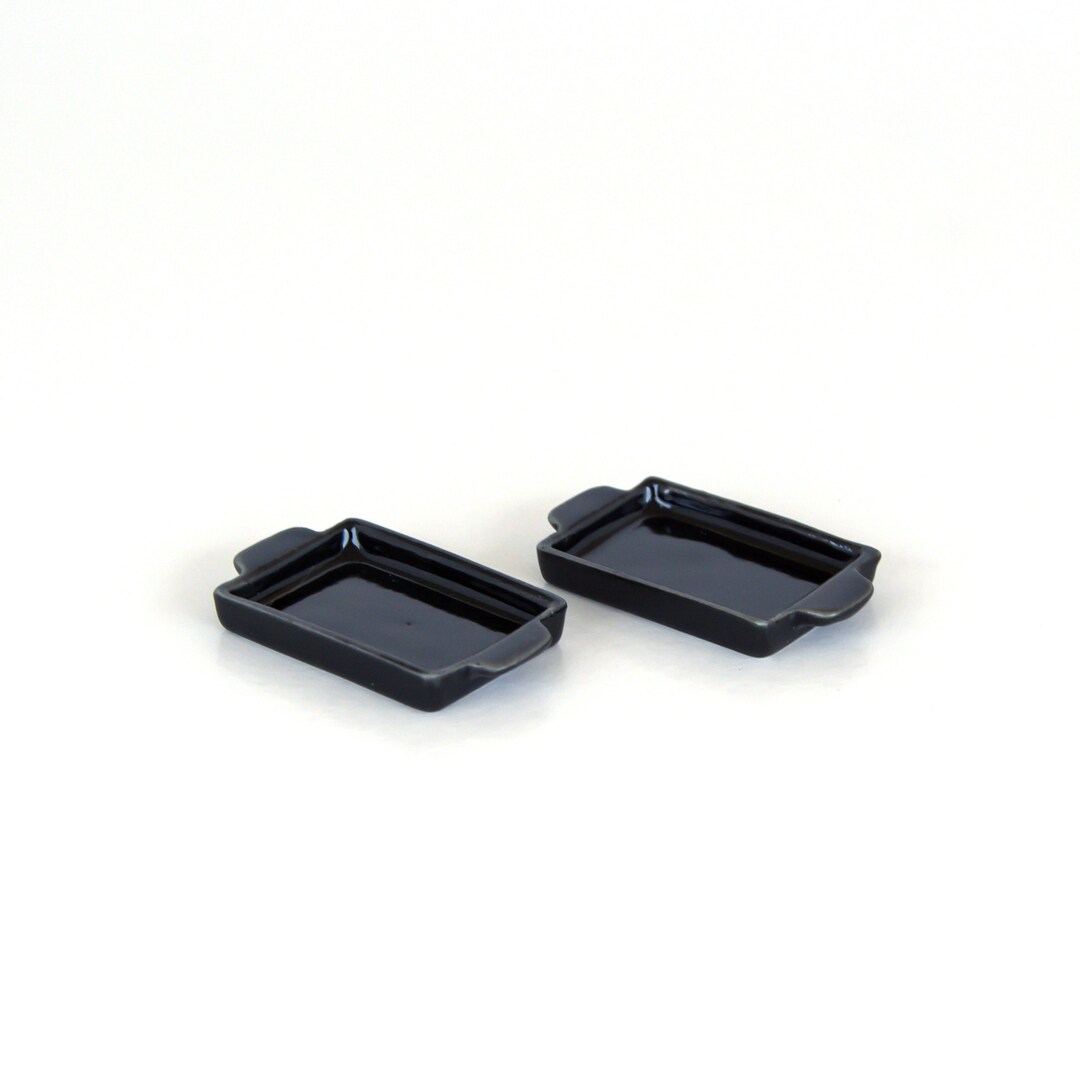 2 Miniature Food Tray Tiny Pottery Ceramic Miniatures - Etsy