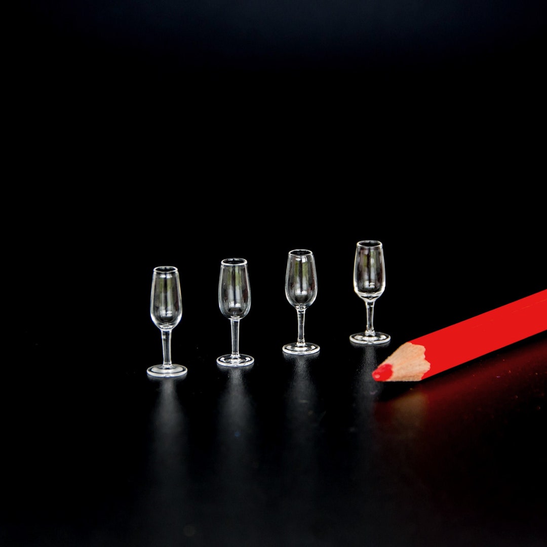 4 Miniature Champagne Glasses Props Replica - Etsy