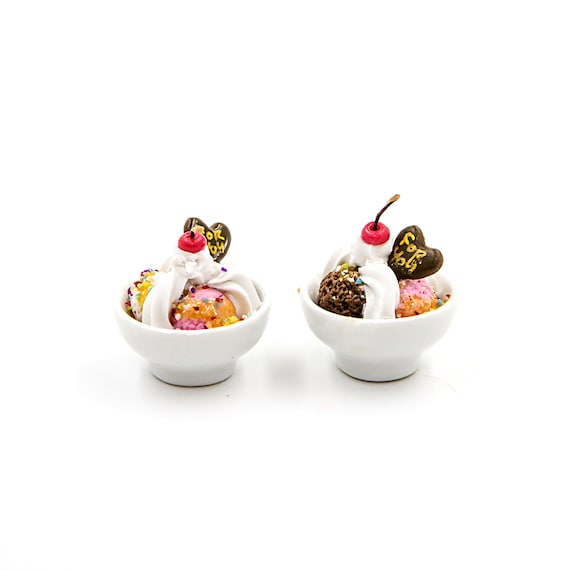 2 Miniature Ice Cream Tabletop Miniatures Dollhouse Food | Etsy