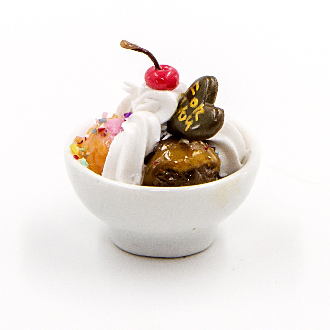 2 Miniature Ice Cream Tabletop Miniatures Dollhouse Food | Etsy