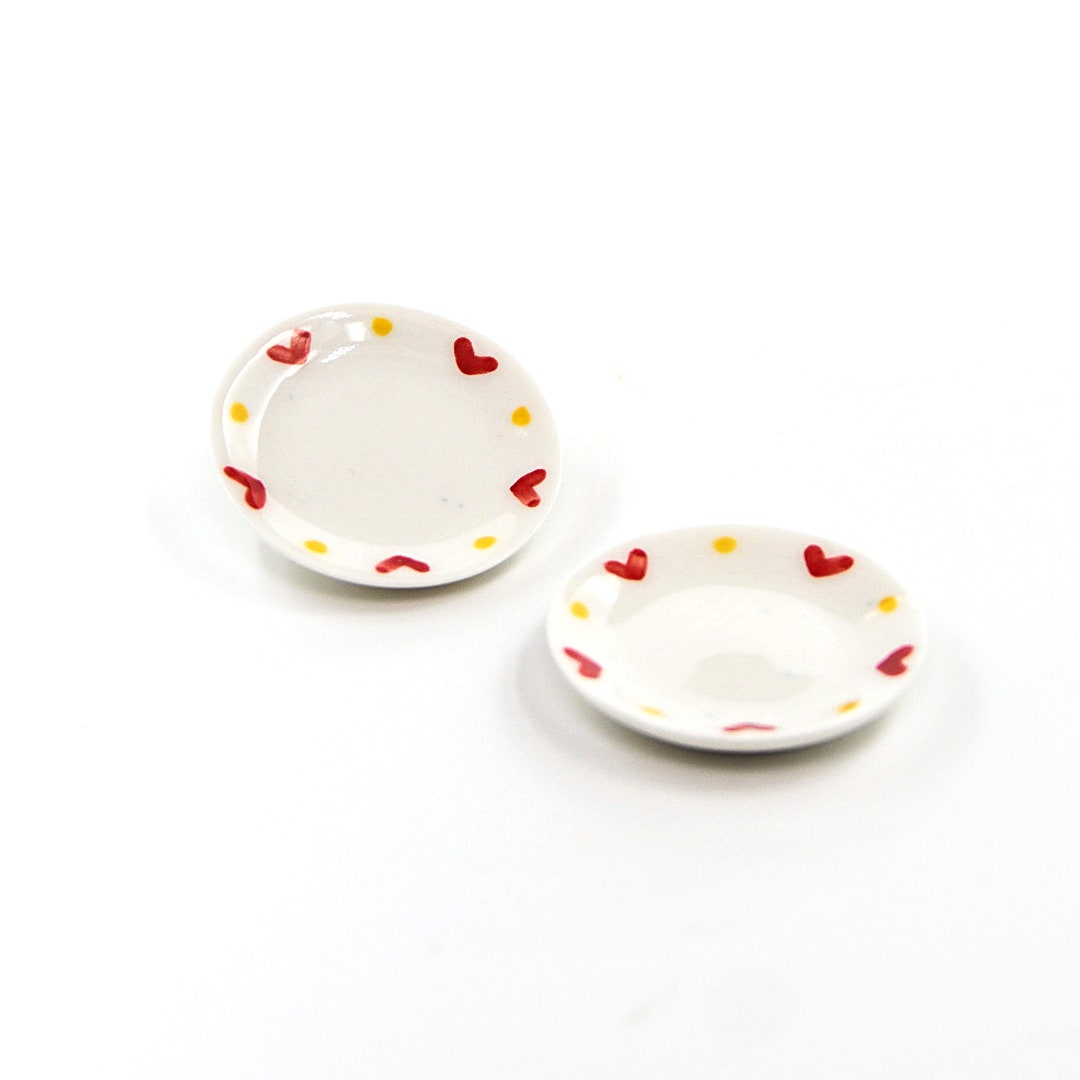 2 Miniature Plates Ceramic Dinnerware - Etsy