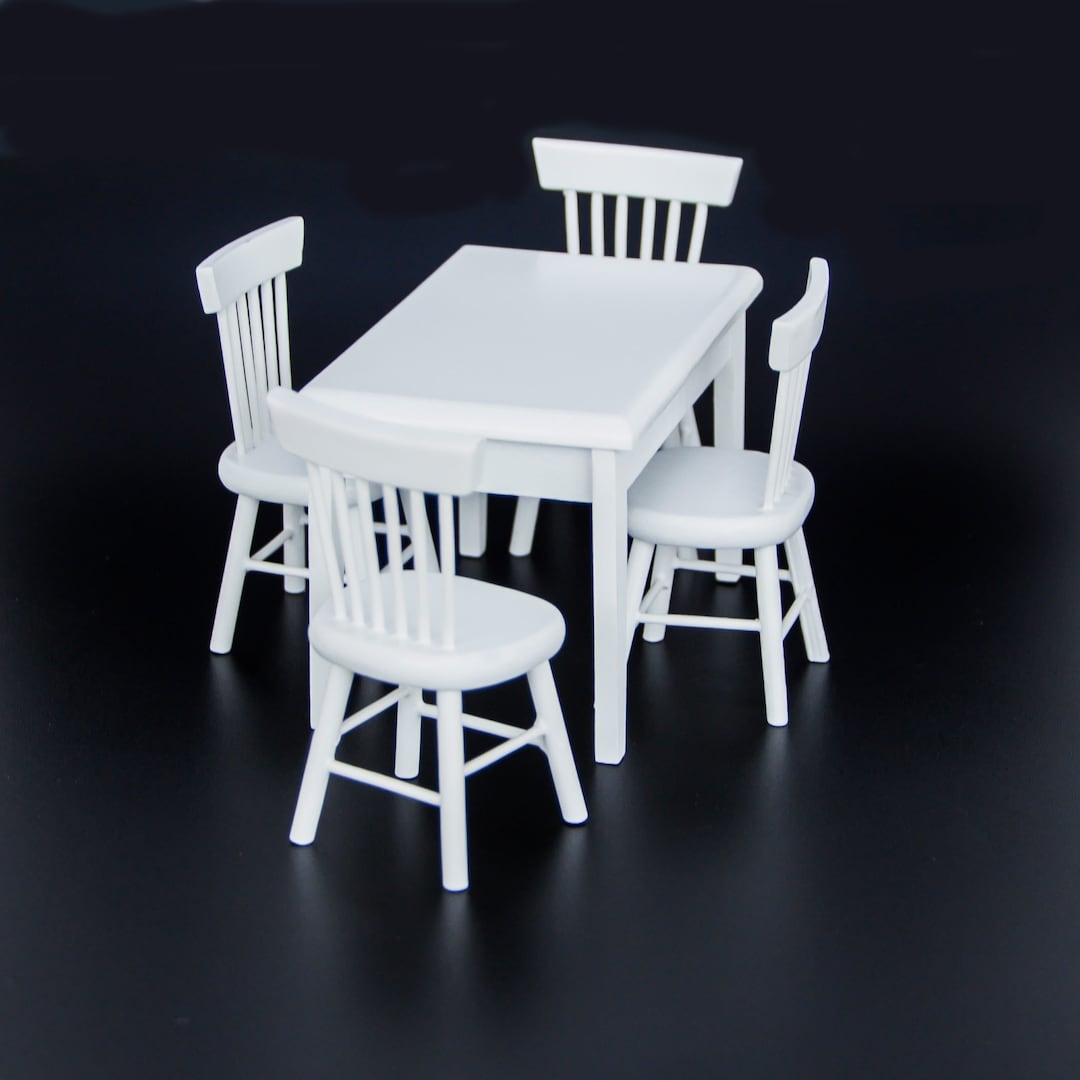 Miniature Dining Set Dollhouse Miniatures Furniture - Etsy