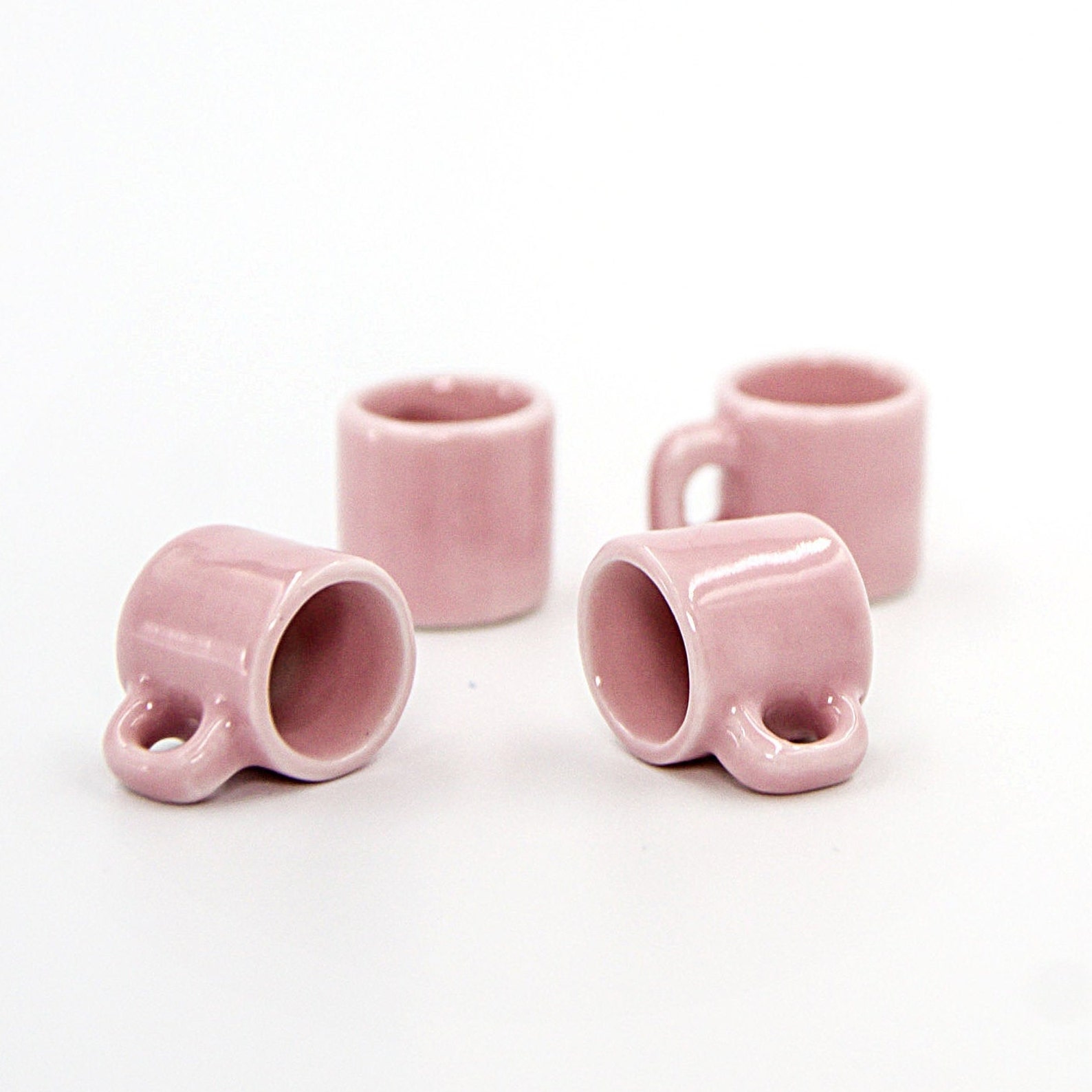 4 Miniature Mugs Tiny Pottery Ceramic Miniatures | Etsy