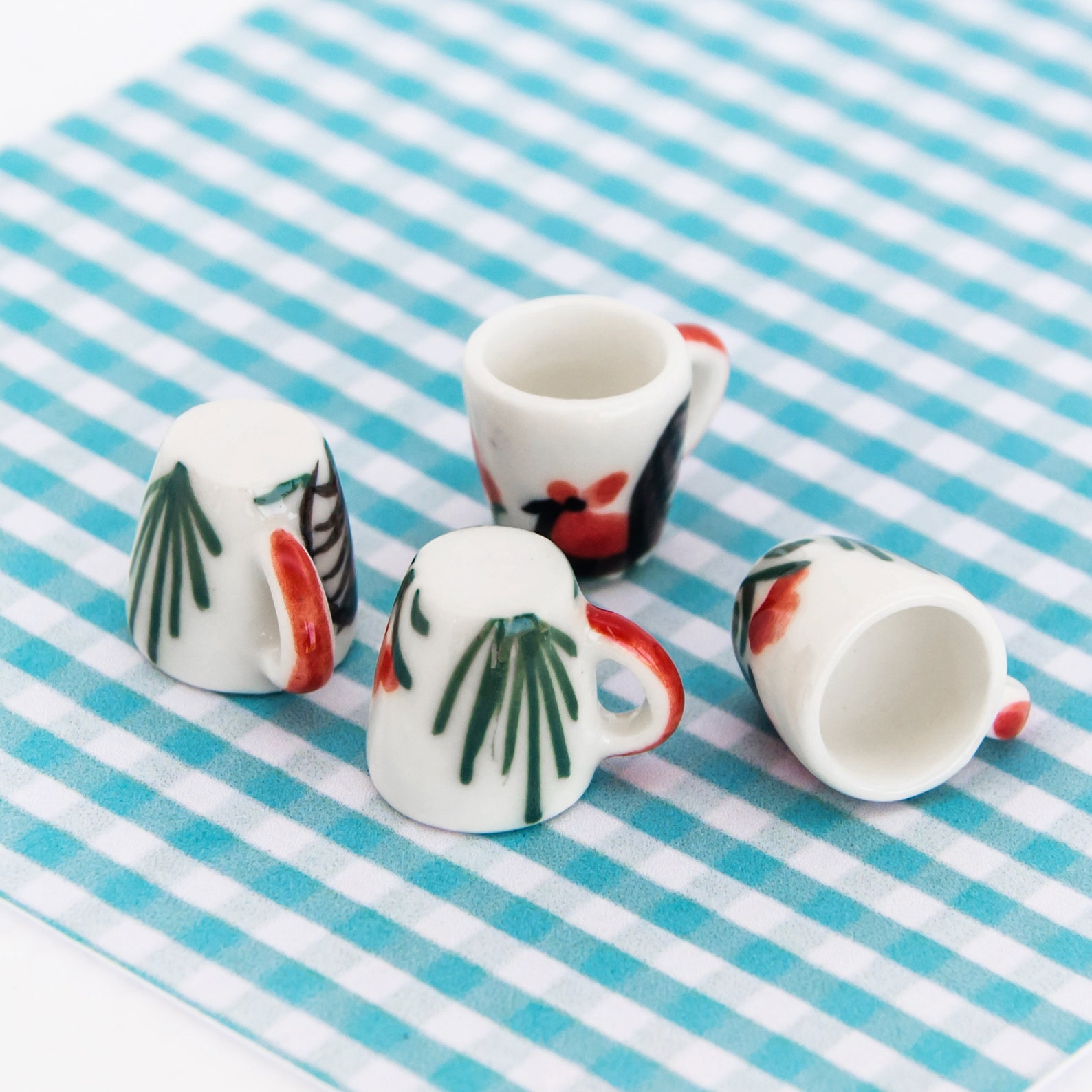 4 Miniature Mug Tiny Pottery Ceramic Miniatures - Etsy