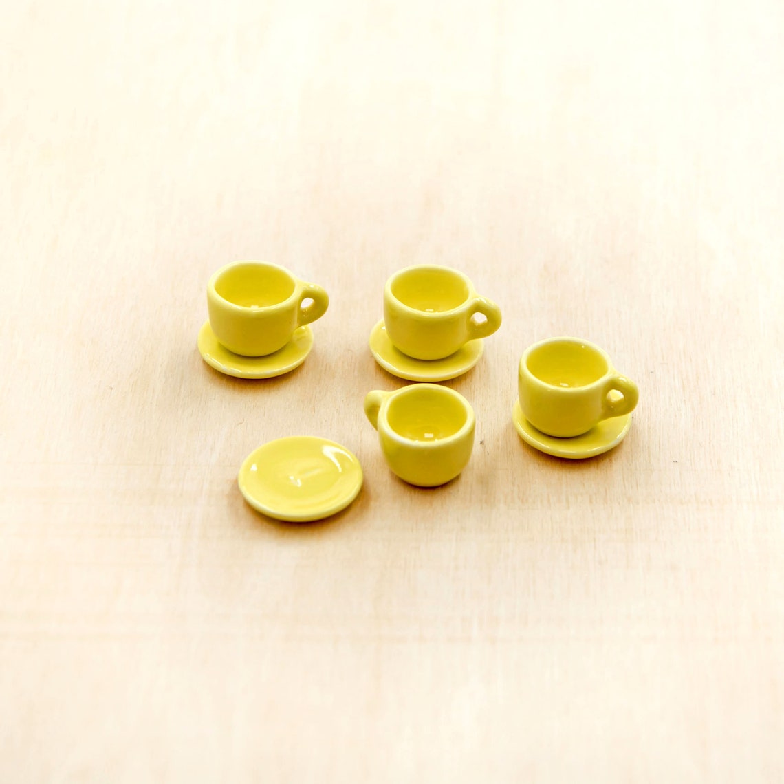 4 Miniature Coffee Cup Tiny Pottery Ceramic Miniatures - Etsy