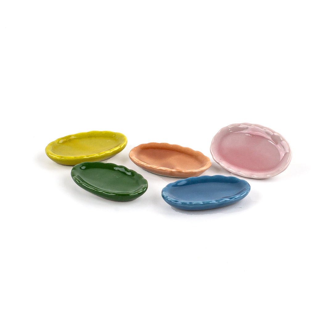 5 Miniature Ceramic Food Plates Dollhouse Accessories - Etsy