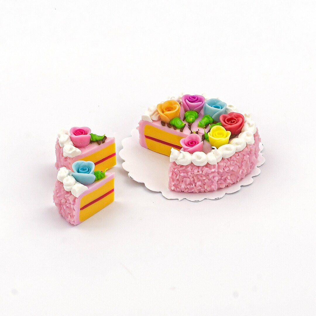 Miniature Sliced Cake Dollhouse Bakery - Etsy