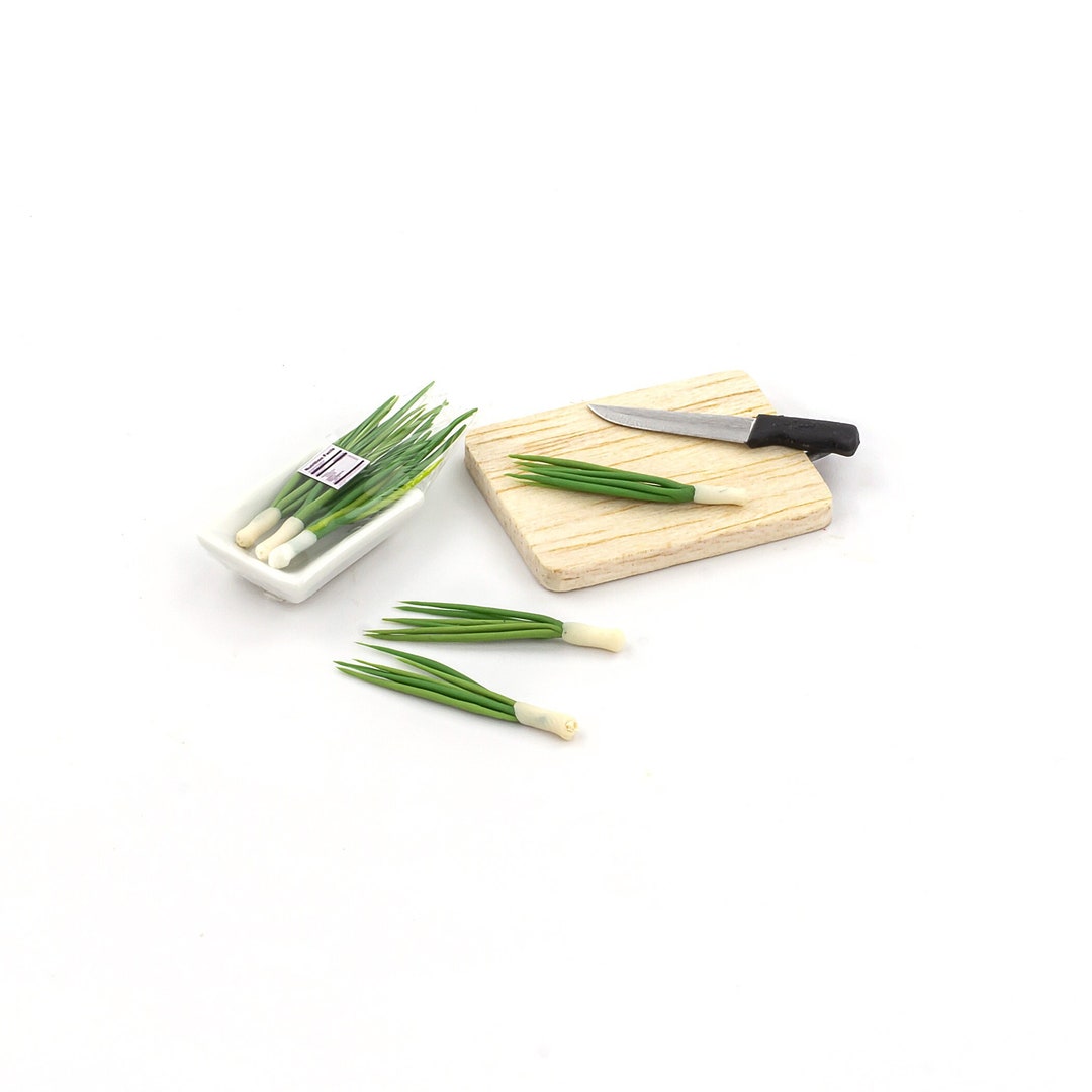 Miniature Spring Onion on Tray Dollhouse Shop Props Replica - Etsy