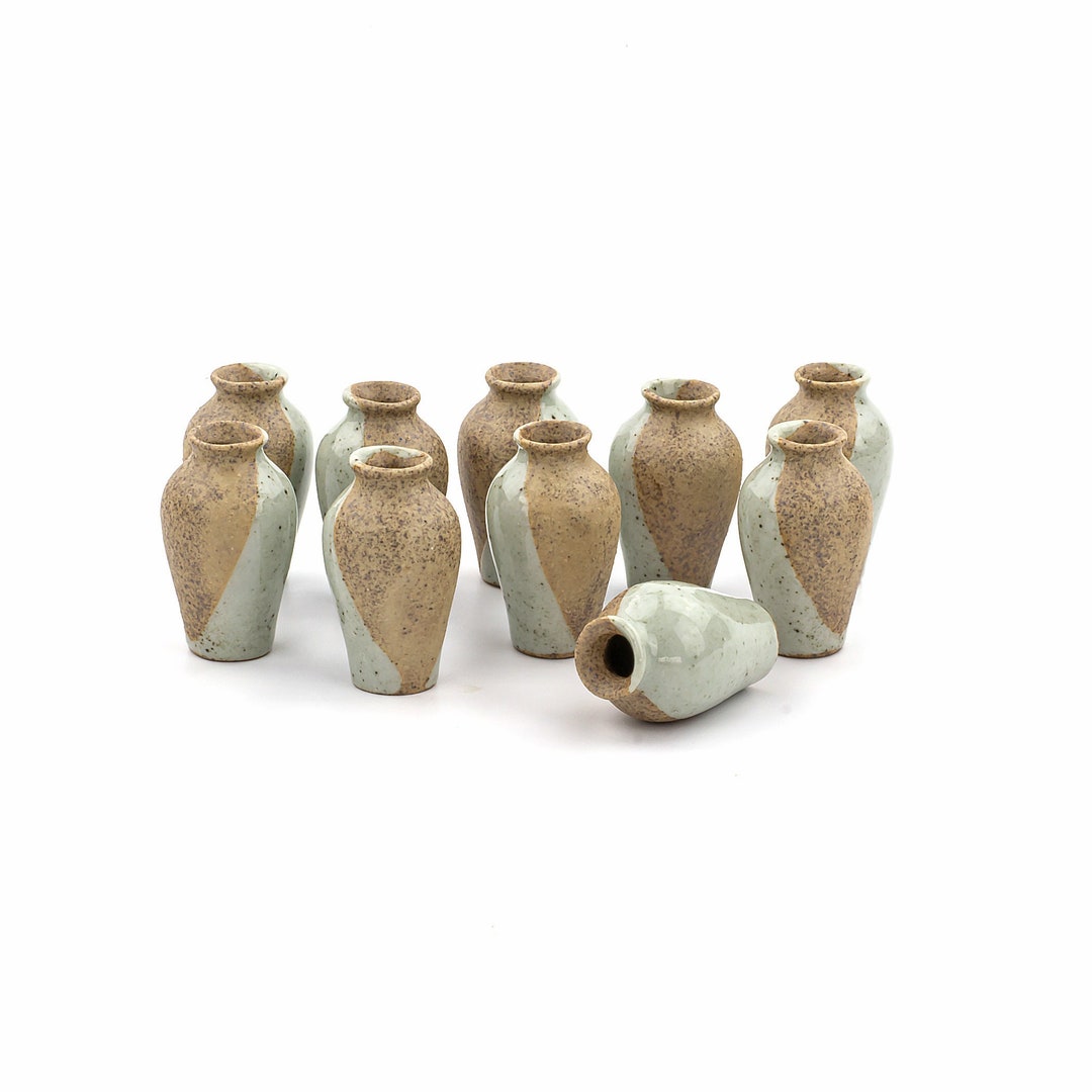 10 Miniature Stoneware Vases - Etsy