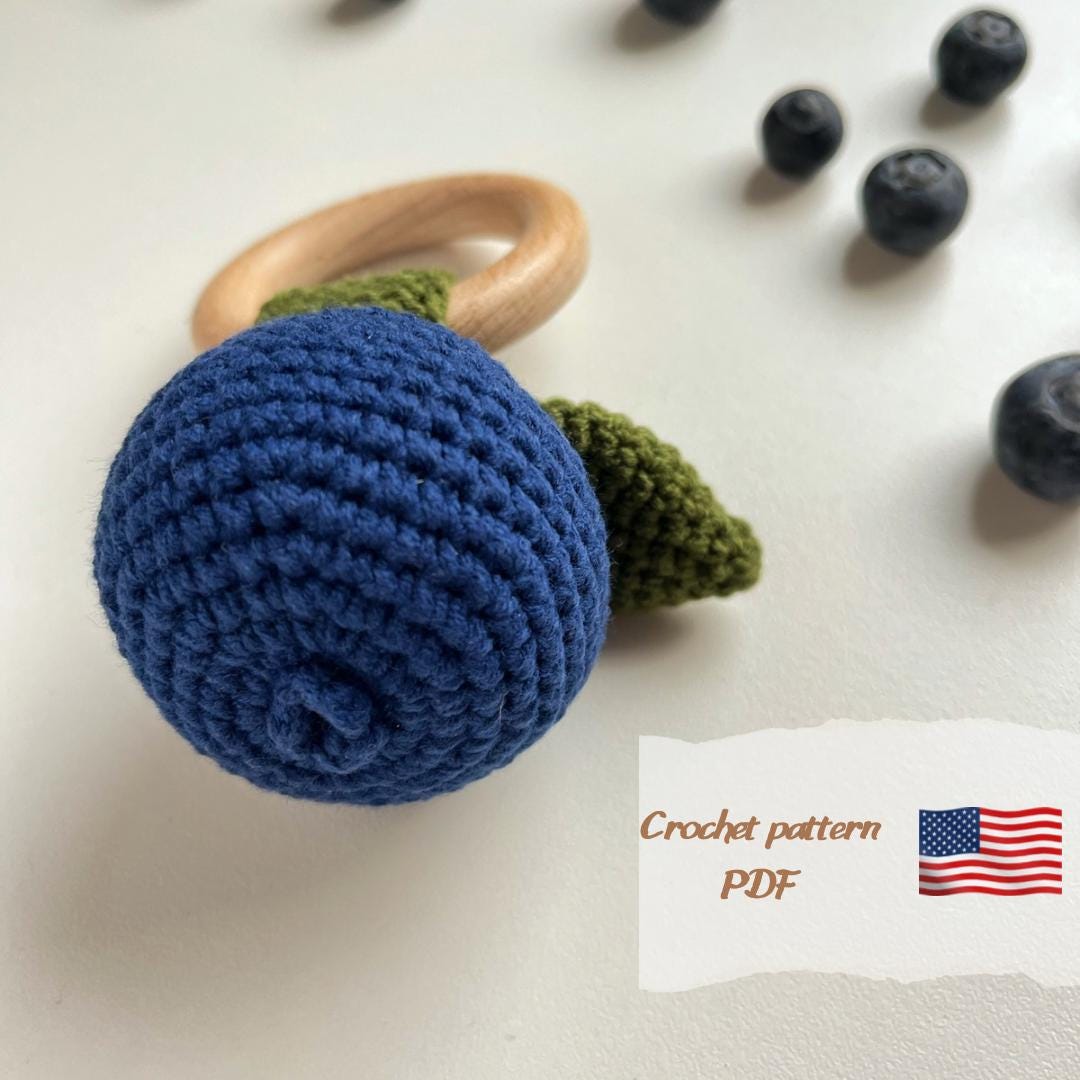 Crochet Pattern Rattle, Rattle Crochet Blueberry, Crochet Baby Rattle ...