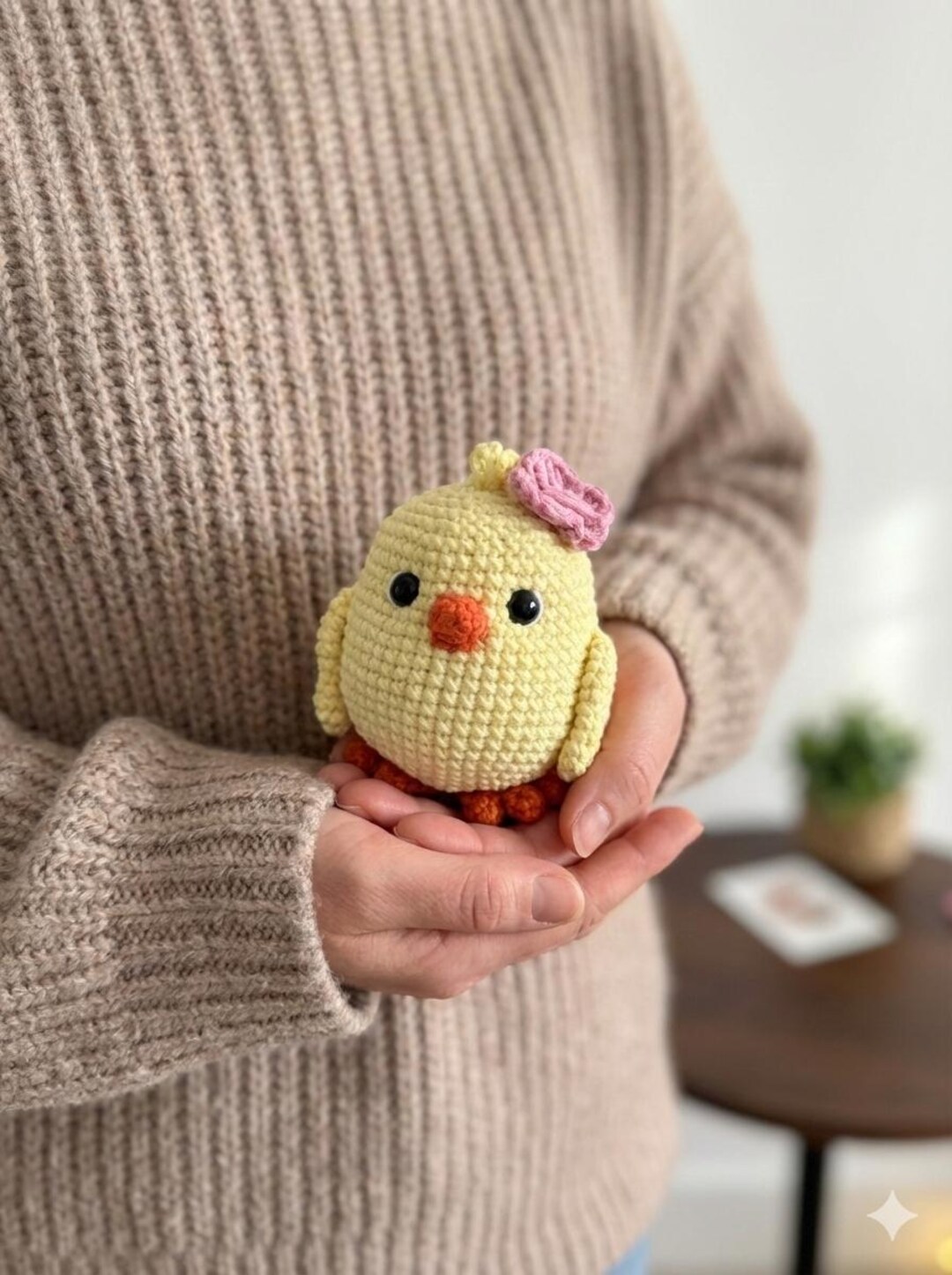 Crochet Chick Toy, Mini Amigurumi Chick, Handmade Easter Decor, Cute ...