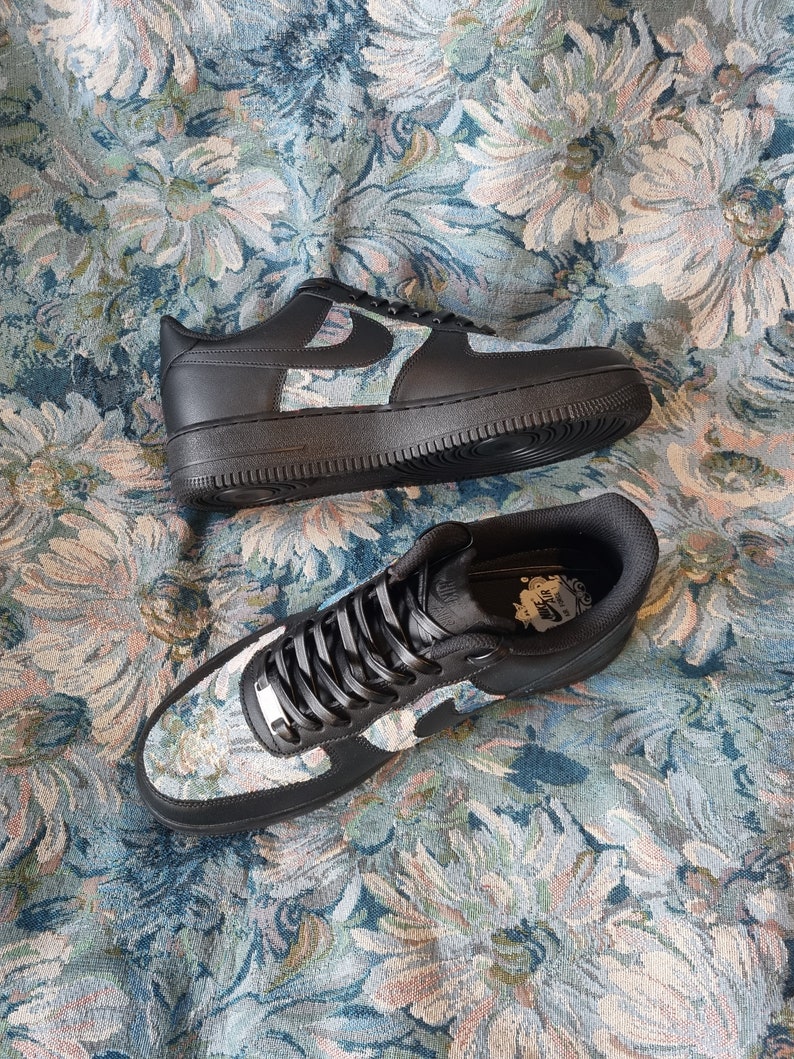 Custom Nike Air Force 1 | Custom AF1 Sneakers Black | Air Force 1 Mid ...
