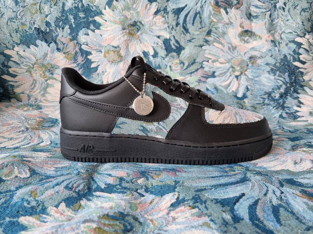 Custom Nike Air Force 1 | Custom AF1 Sneakers Black | Air Force 1 Mid ...
