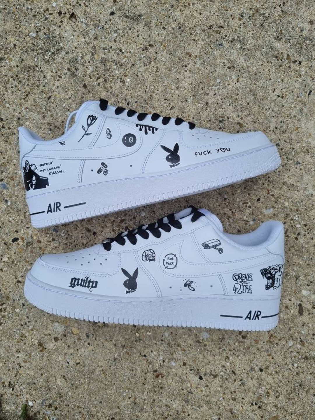 Custom Doodle Air Force 1 | Doodle Sneakers Shoes | Custom Shoes ...