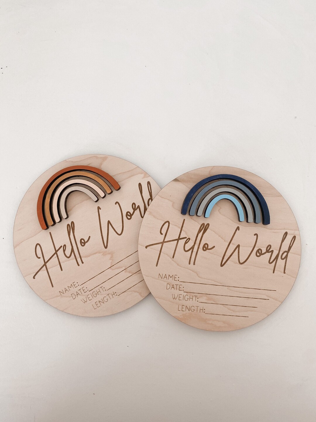 Hello World Sign Birth Announcement Sign Baby Rainbow Sign Baby Rainbow ...