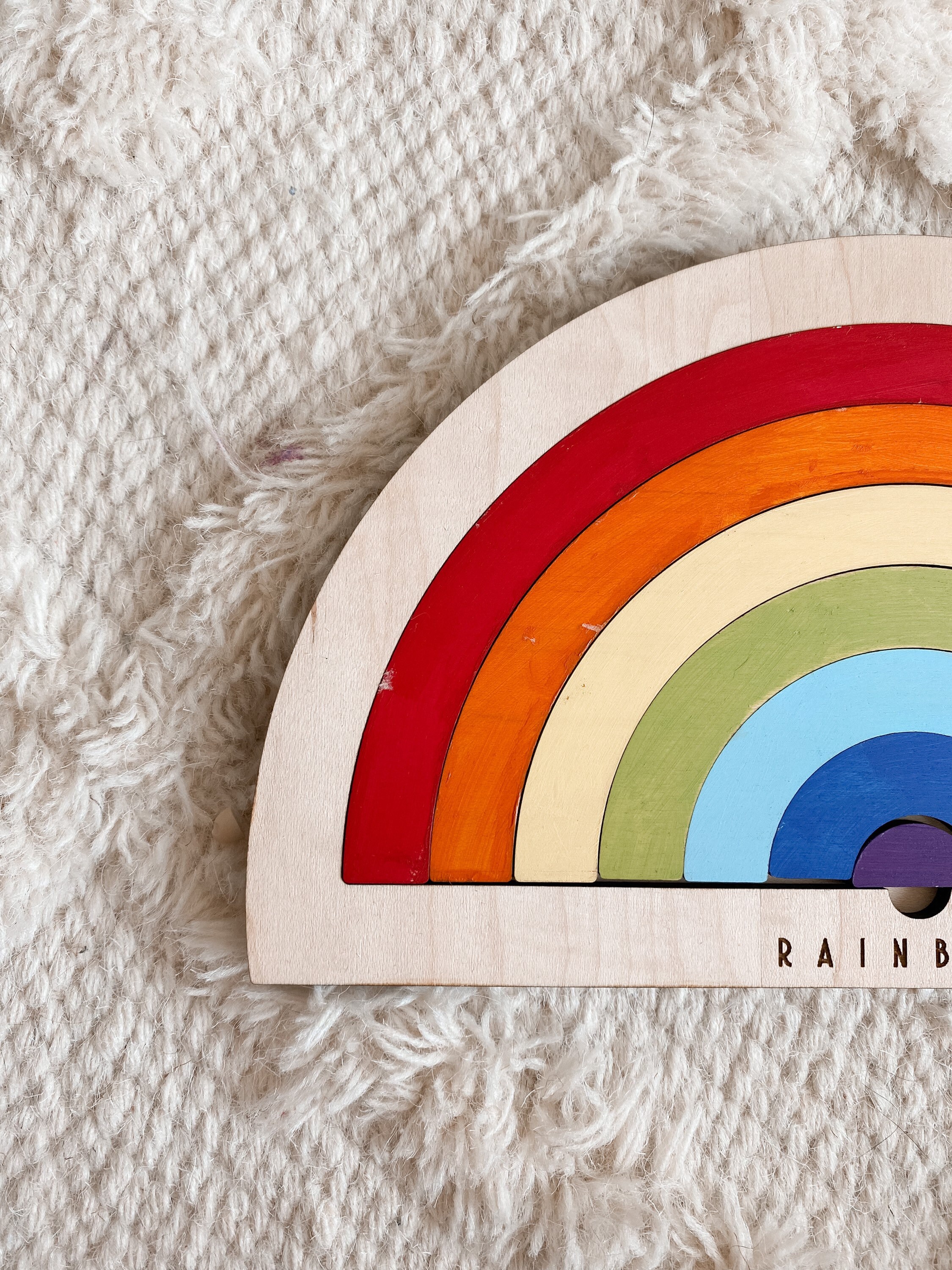 Rainbow Puzzle, Montessori Rainbow, Wooden Puzzle, Learn Colors ...