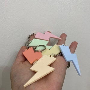Lightning Bolt Keychain | Retro Keychain | Groovy Key Fob | Keychain ...