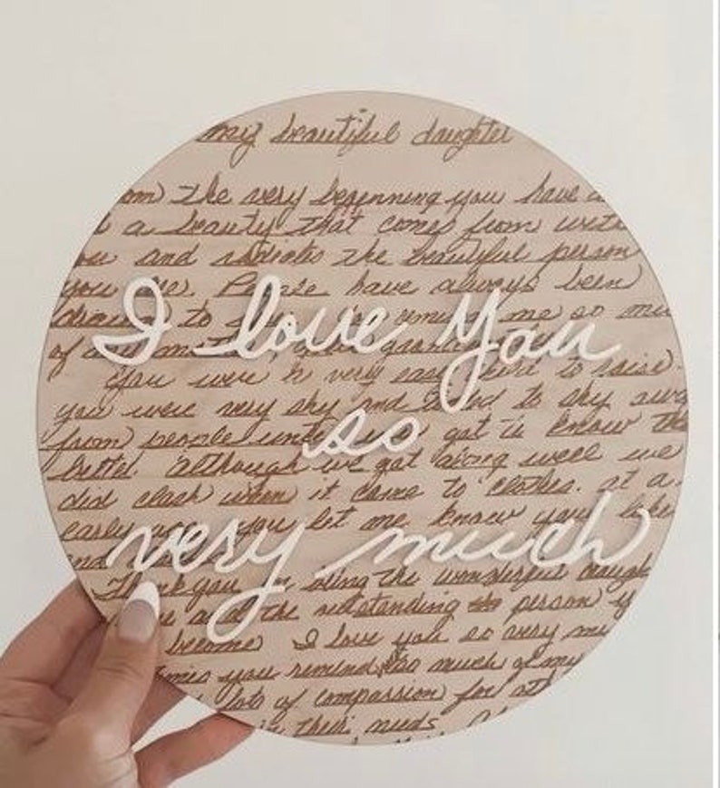 Signo de nota manuscrita, letrero de madera personalizado, decoración ...