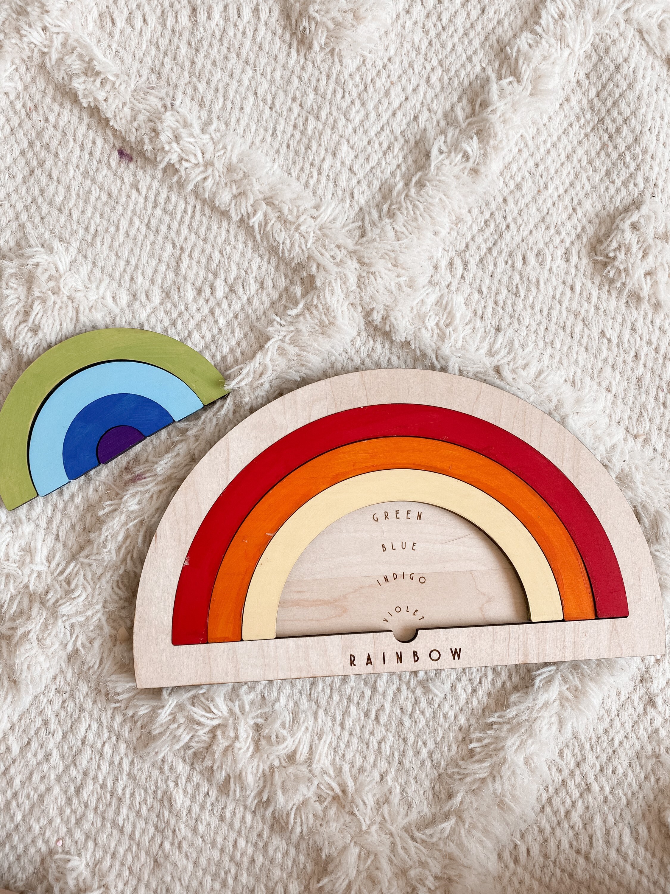 Rainbow Puzzle, Montessori Rainbow, Wooden Puzzle, Learn Colors ...