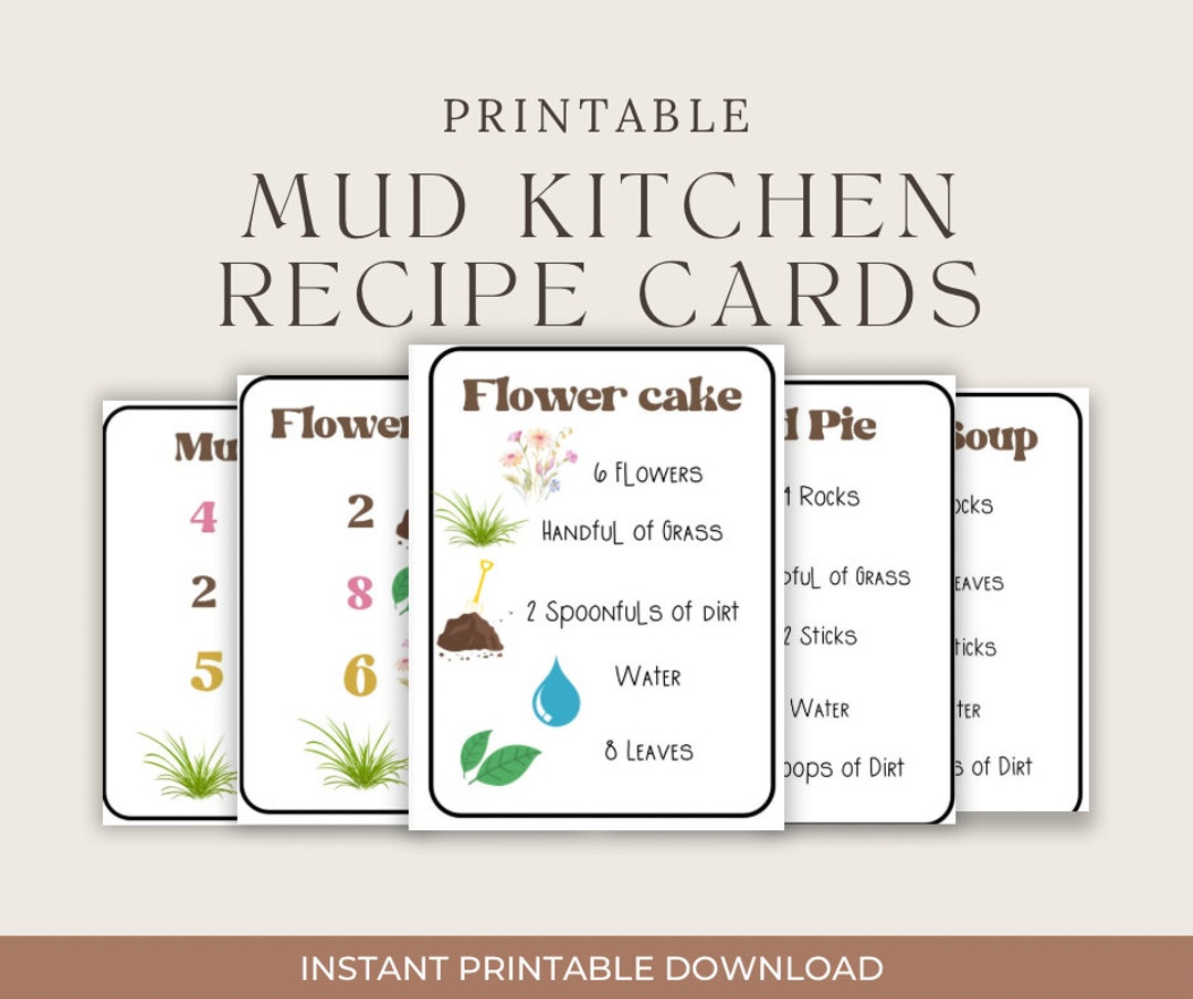 Printable Mud Kitchen Recipe Cards| Educational Learning Resources ...