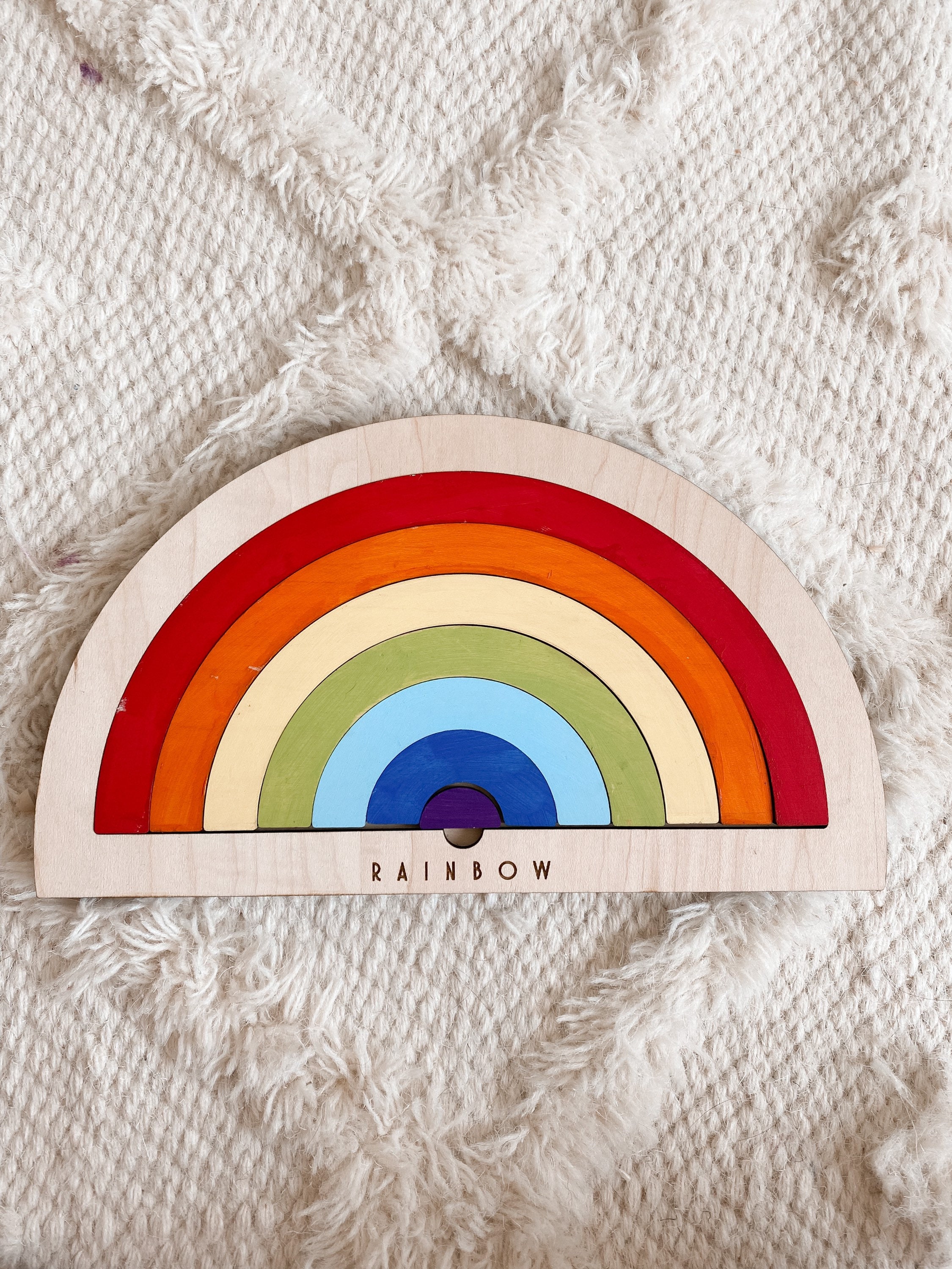 Rainbow Puzzle, Montessori Rainbow, Wooden Puzzle, Learn Colors ...