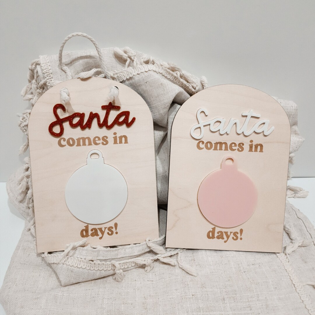 Santa Days Countdown Sign - Christmas Days Countdown Prop - Etsy