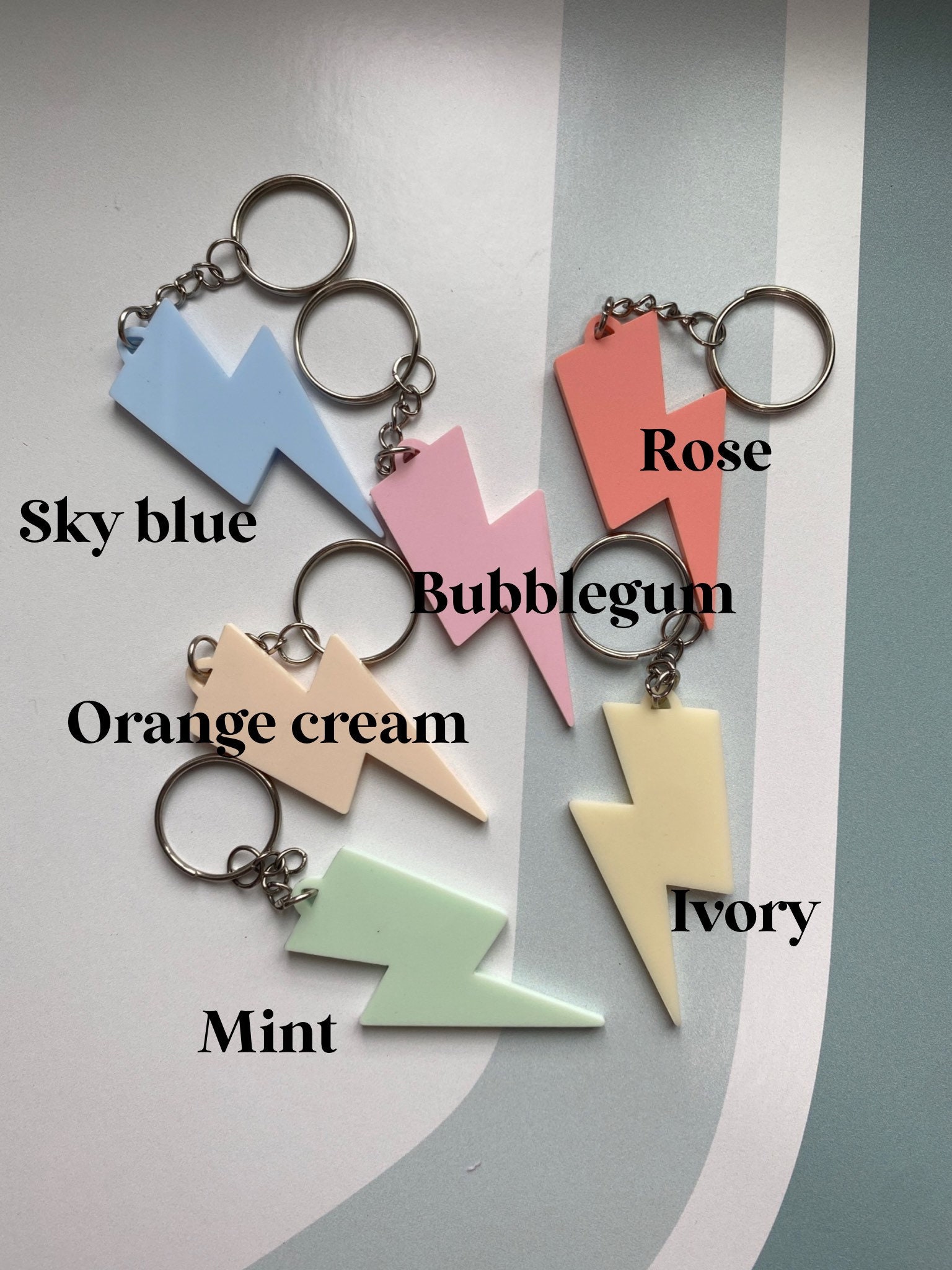 Lightning Bolt Keychain | Retro Keychain | Groovy Key Fob | Keychain ...