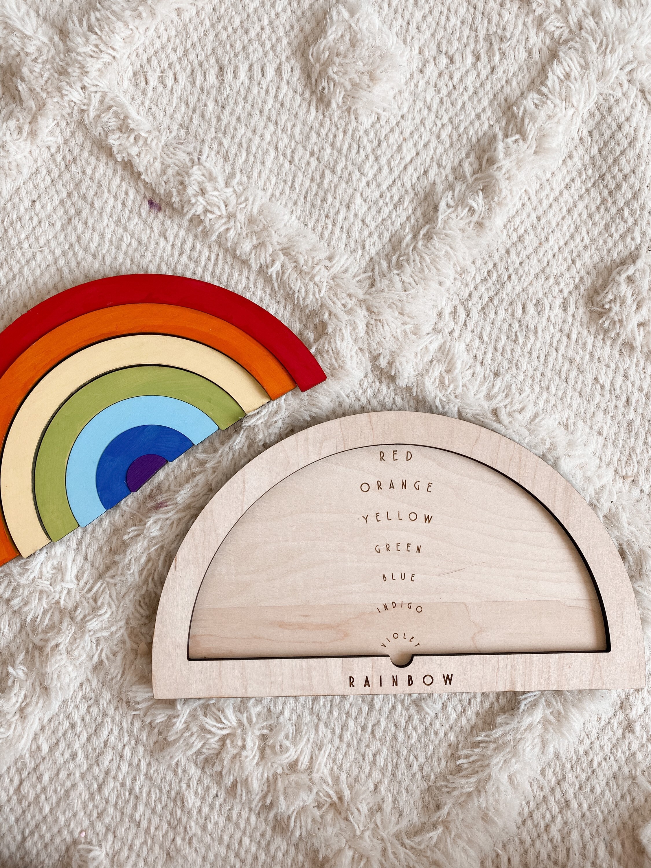 Rainbow Puzzle Montessori Rainbow Wooden Puzzle Learn | Etsy
