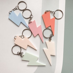 Lightning Bolt Keychain | Retro Keychain | Groovy Key Fob | Keychain ...